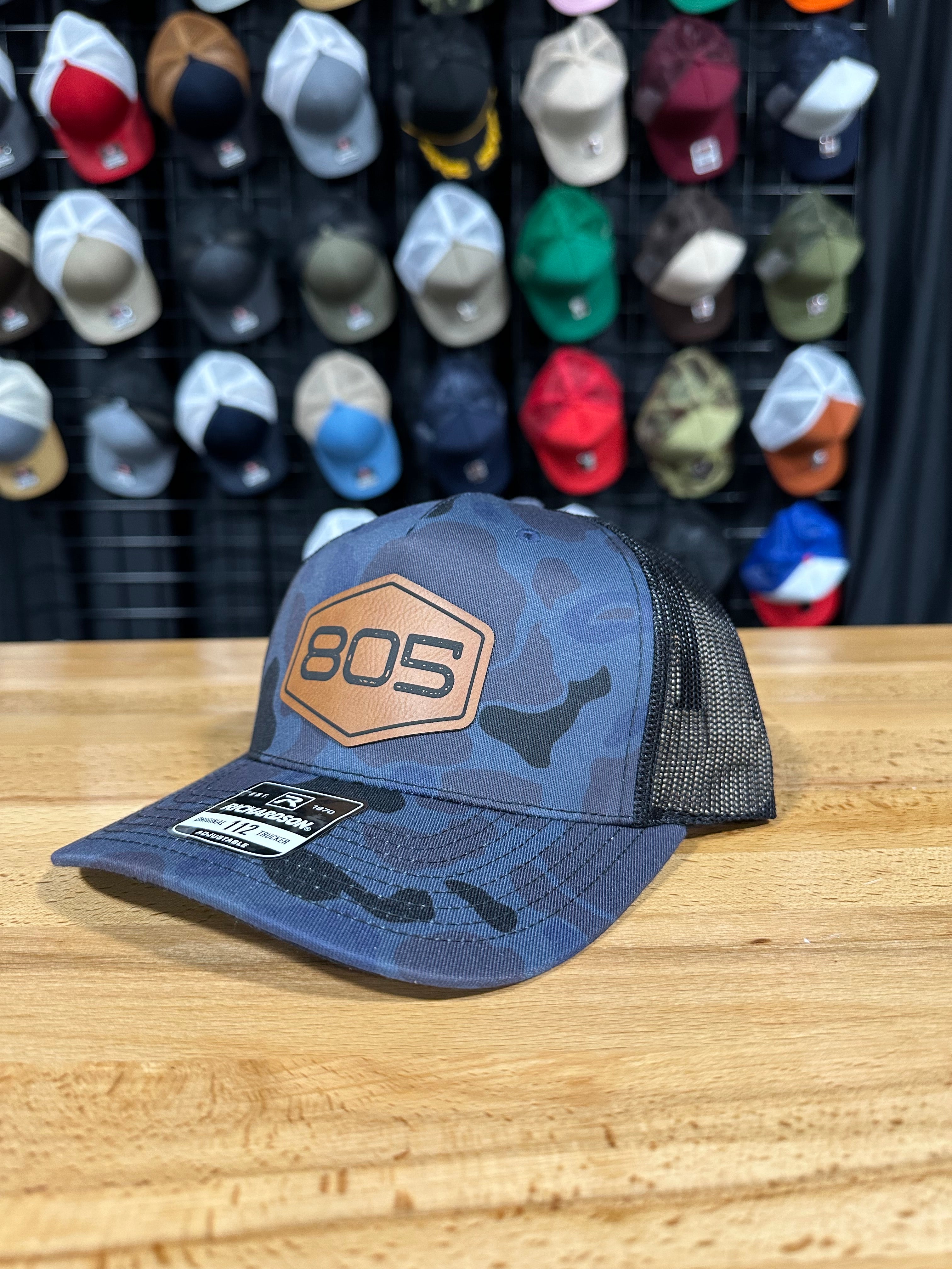 Blue Camo 805 Leather Patch Hat – Ace High Branding Co.